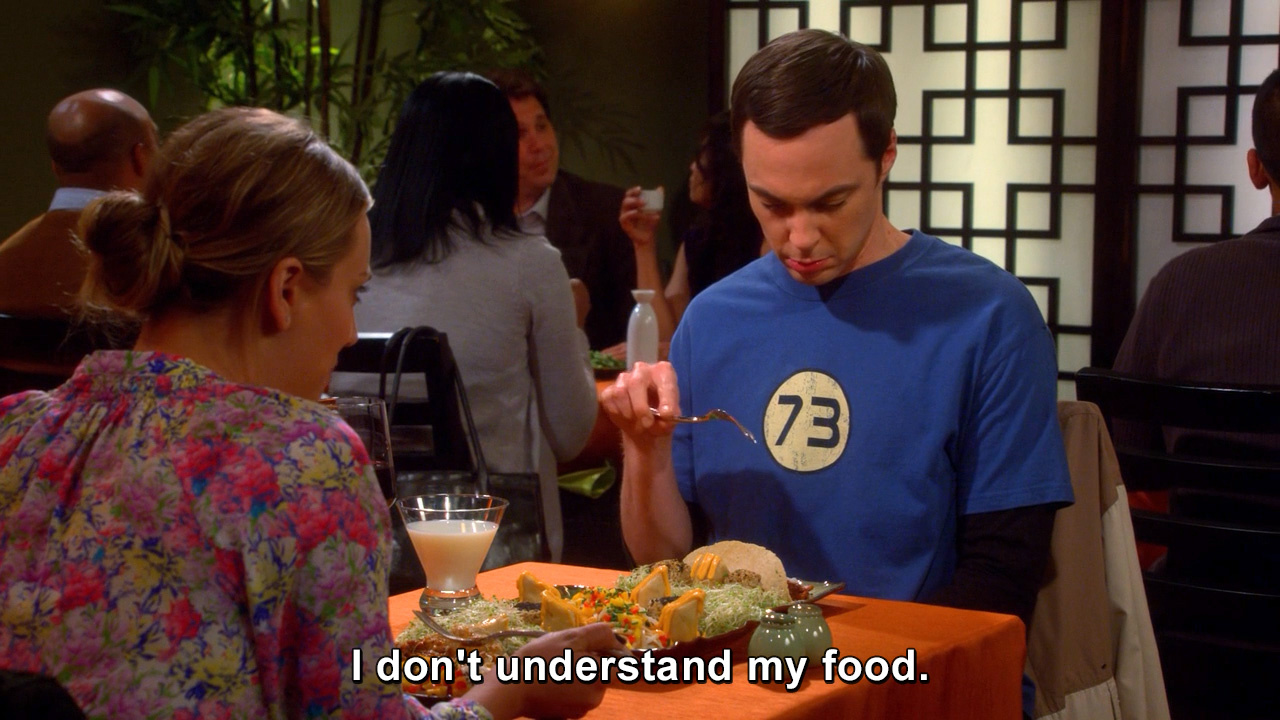 I don't understand my food. | The Big Bang Theory | TVgag.com