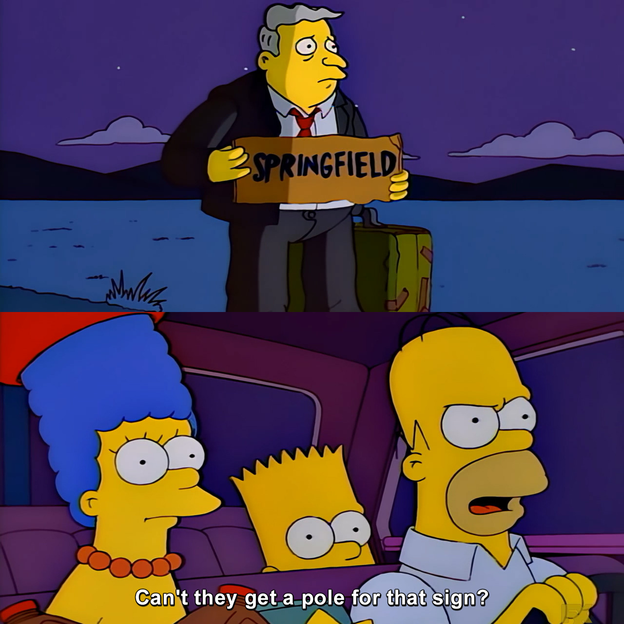 Can't they get a pole for that sign? | The Simpsons | TVgag.com