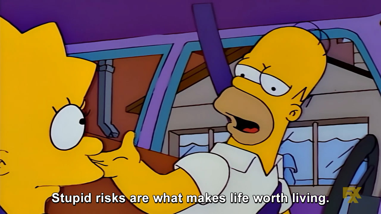Stupid risks are what makes life worth living. | The Simpsons | TVgag.com