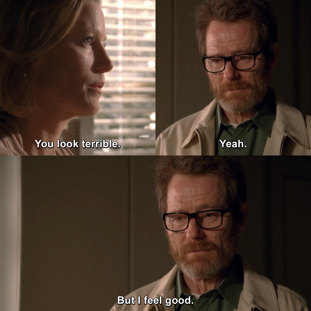 You look terrible. Yeah. But I feel good. | Breaking Bad | TVgag.com