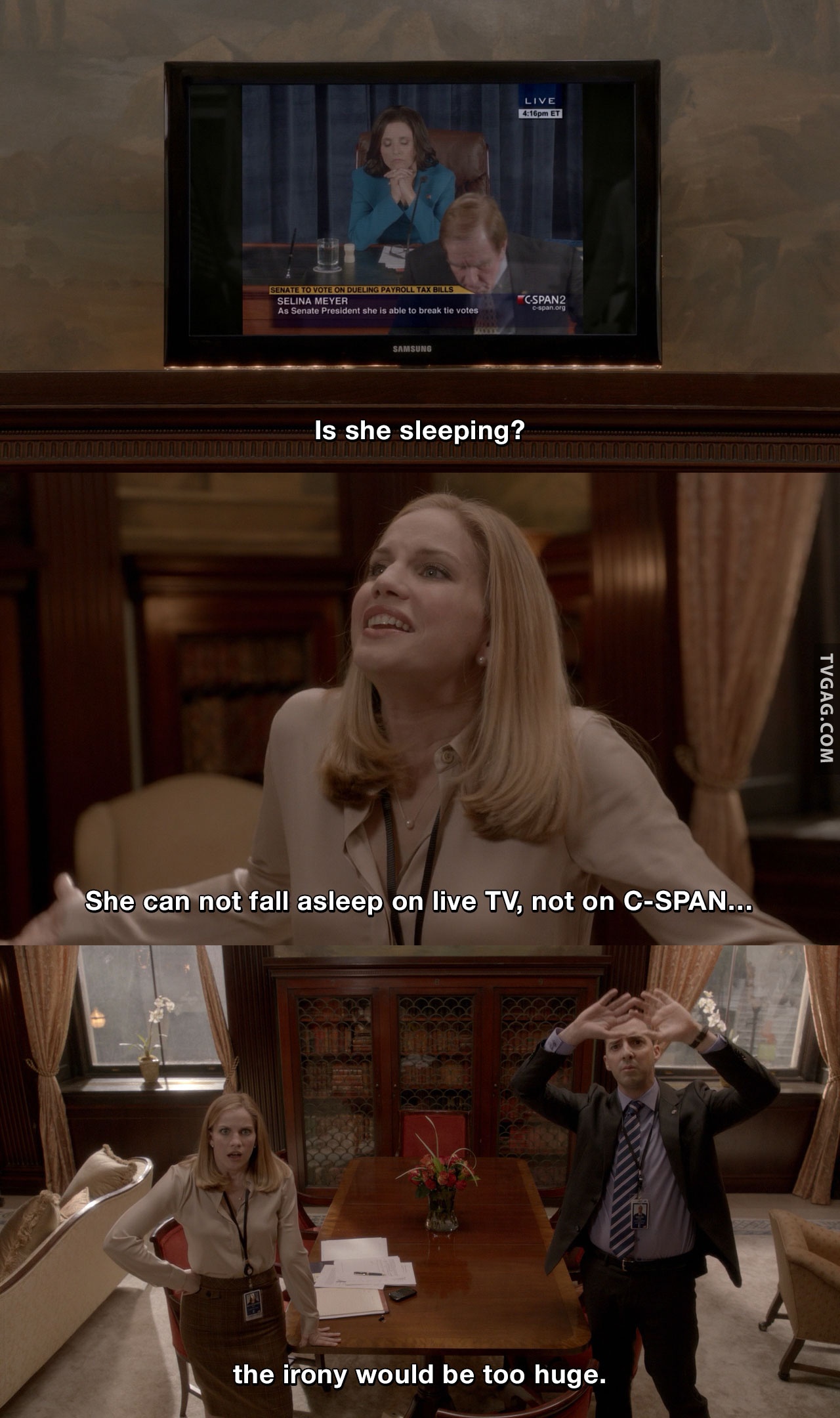 Is she sleeping? She can not fall asleep on live TV, not on C-SPAN…the ...